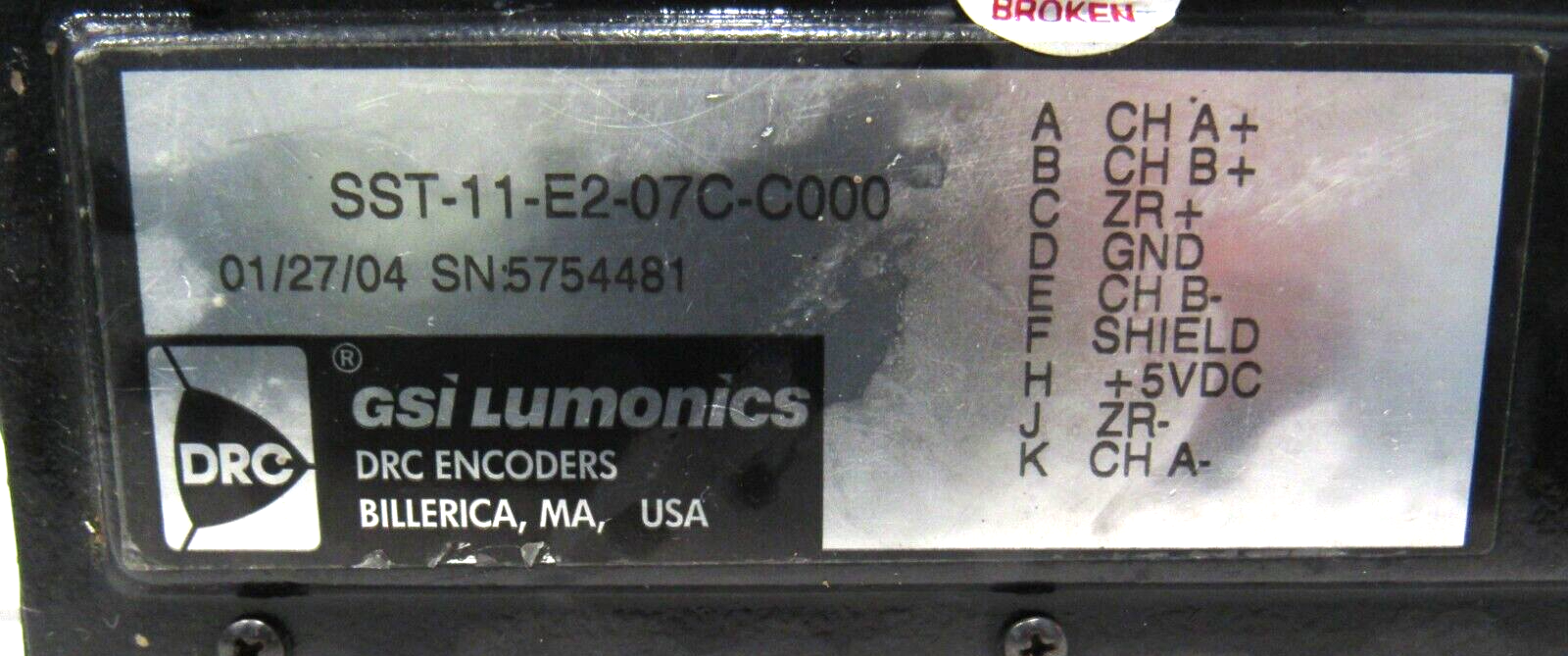 USED GSI LUMONICS SST-11-E2-07C-C000 ENCODER SST11E207CC000 - SB ...