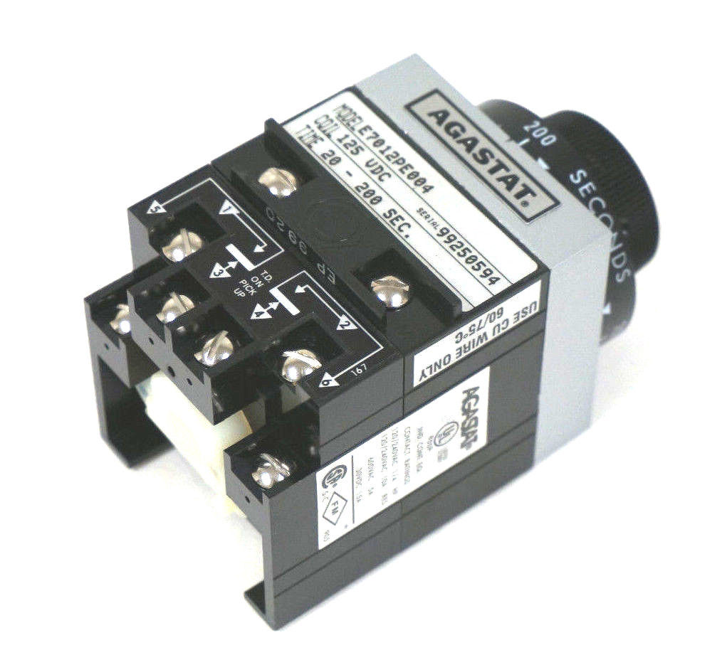 NEW AGASTAT E7012PE004 TIMING RELAY 125VDC, 20-200 SEC. - SB Industrial ...