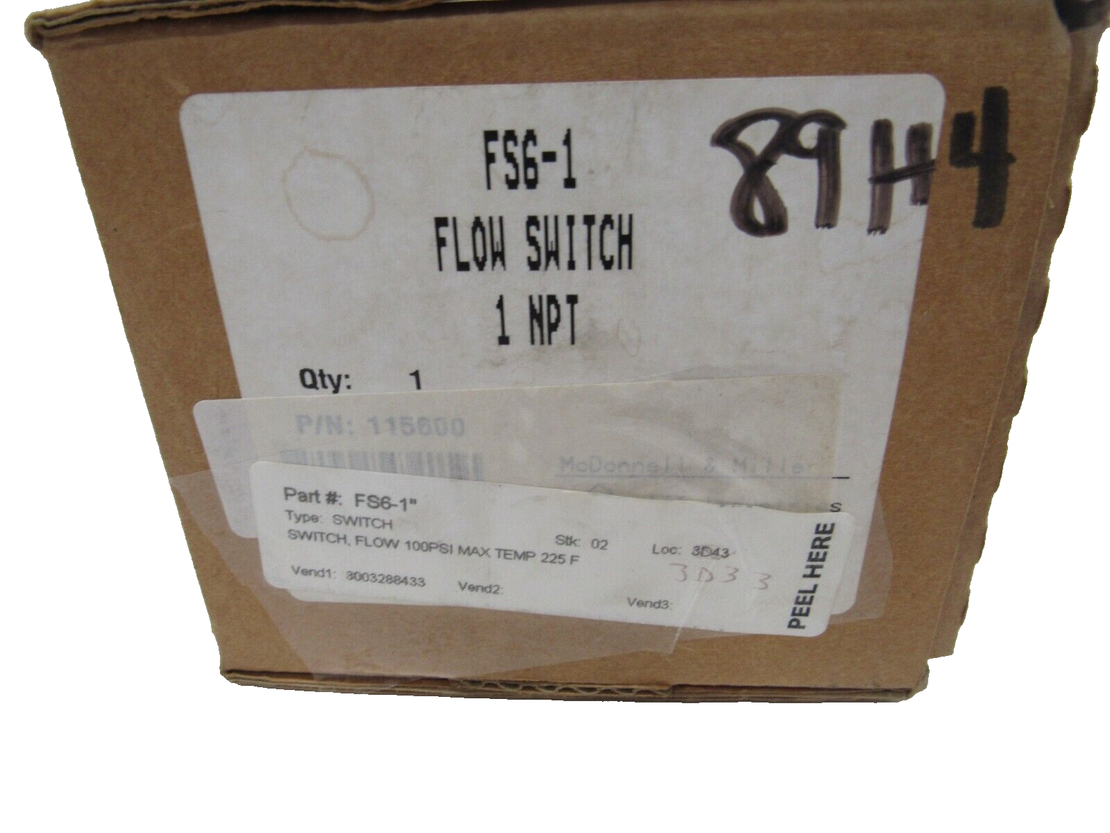 NEW ITT MCDONNELL & MILLER FS6-1 FLOW SWITCH 1NPT FS61 - SB Industrial ...