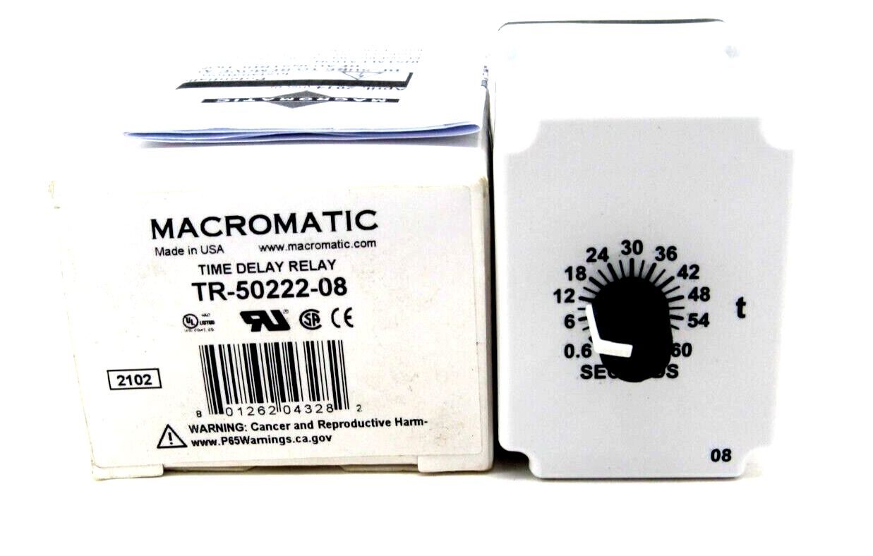 NEW MACROMATIC TR-50222-08 TIME DELAY RELAY TR5022208 - SB Industrial ...
