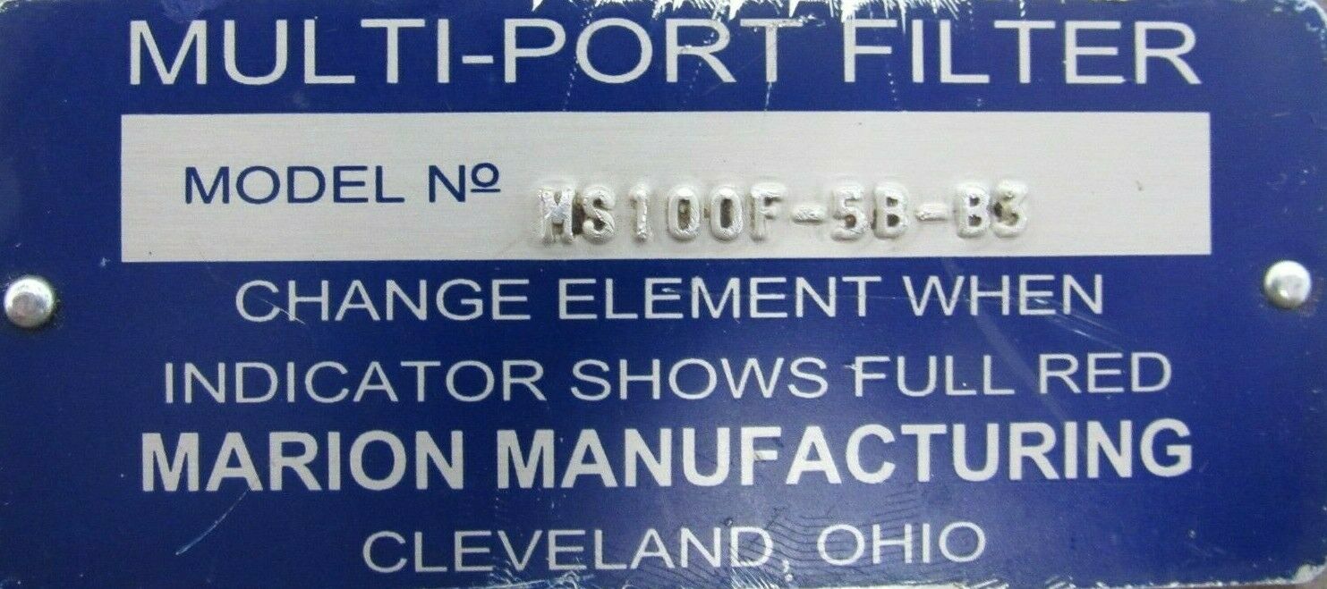 NEW MARION MANUFACTURING MS100F-5B-B3 MULTI-PORT FILTER HOUSING ...