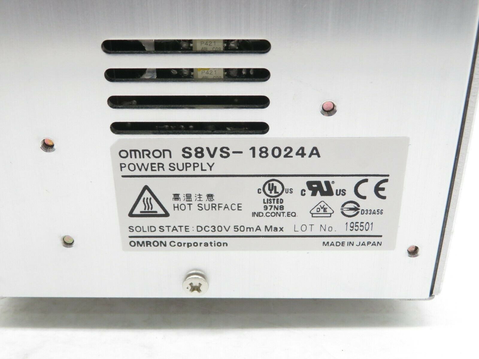 NEW OMRON S8VS-18024A POWER SUPPY INPUT 100 TO 240V S8VS18024A - SB Industrial Supply, Inc.