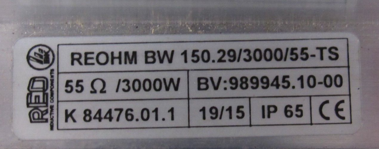 NEW REO ELEKTRONIK REOHM-BW-150-29/3000/55-TS NOISE FILTER ...