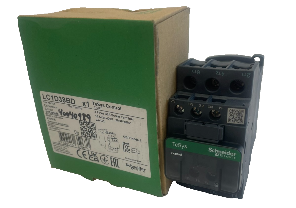 NEW SCHNEIDER ELECTRIC LC1D38BD CONTACTOR 3 POLE 24VDC - SB Industrial ...