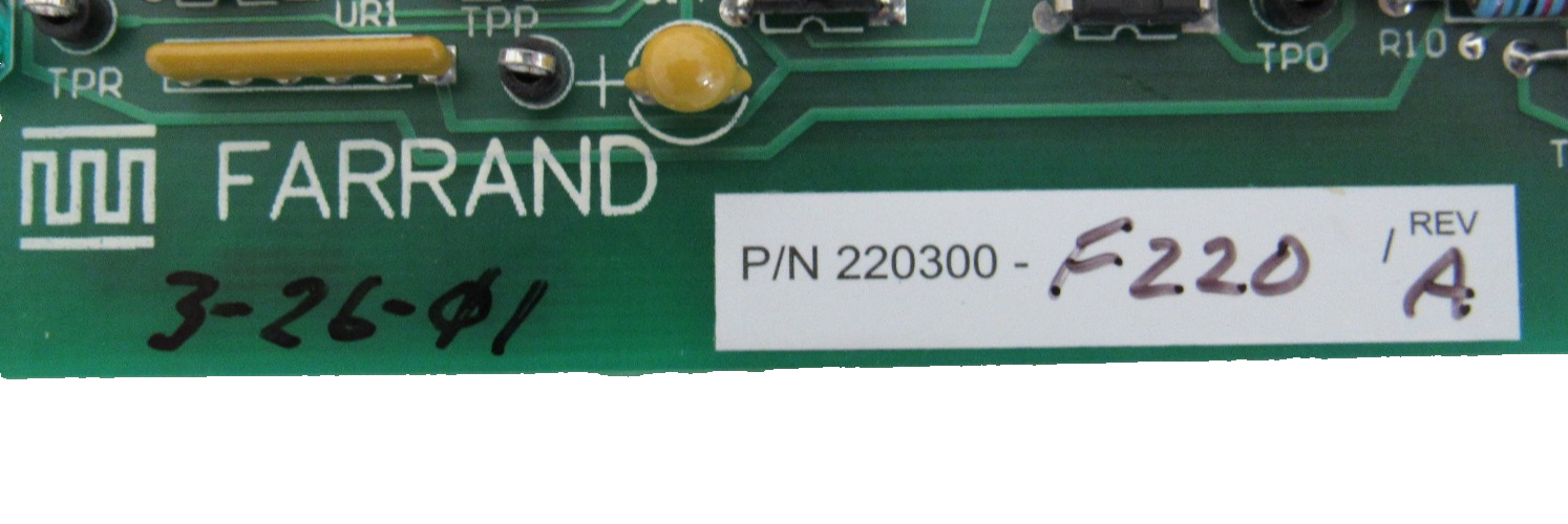 USED FARRAND 220300-F220 CIRCUIT BOARD 220300F220 - SB Industrial ...