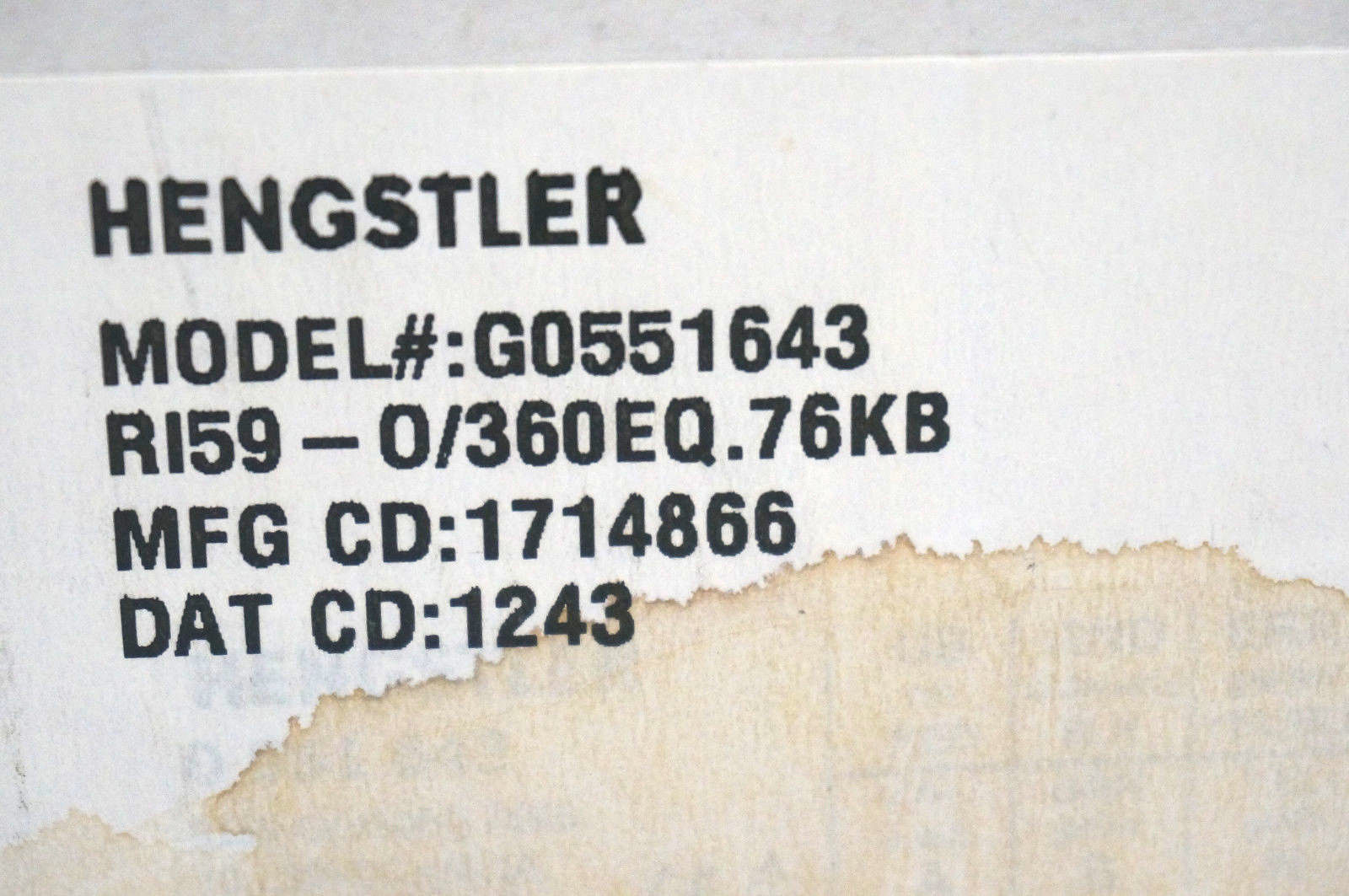 NEW HENGSTLER RI59-O/360EQ.76KB ENCODER G0551643 RI59O360EQ76KB - SB ...