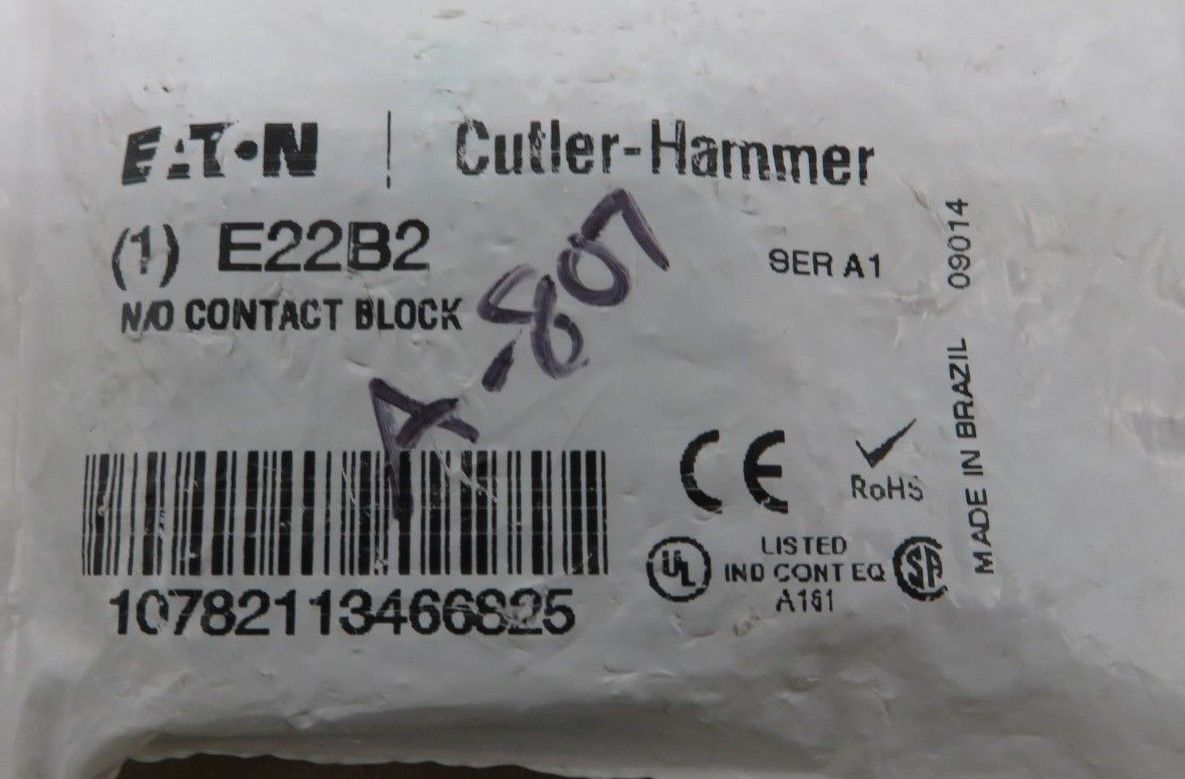 3 NEW EATON CUTLER HAMMER E22B2 CONTACT BLOCK SERIES A1 - SB Industrial ...