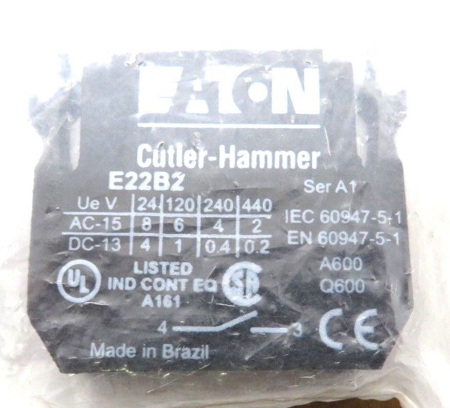 3 NEW EATON CUTLER HAMMER E22B2 CONTACT BLOCK SERIES A1 - SB Industrial ...
