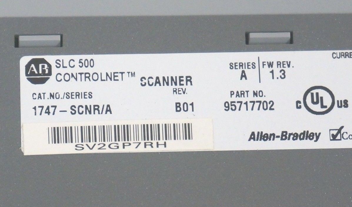 ALLEN BRADLEY 1747-SCNR CONTROLNET SCANNER SER. A, CAT. REV. B01, REV ...