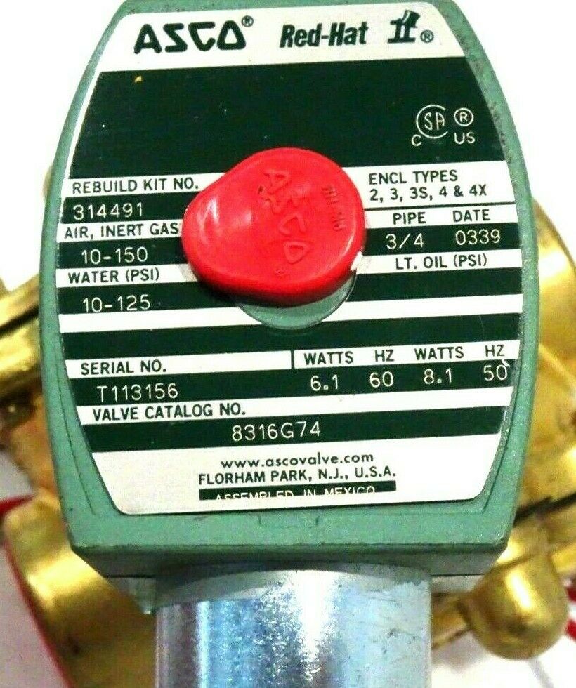 NEW ASCO 8316G74 SOLENOID VALVE 3/4" - SB Industrial Supply, Inc.
