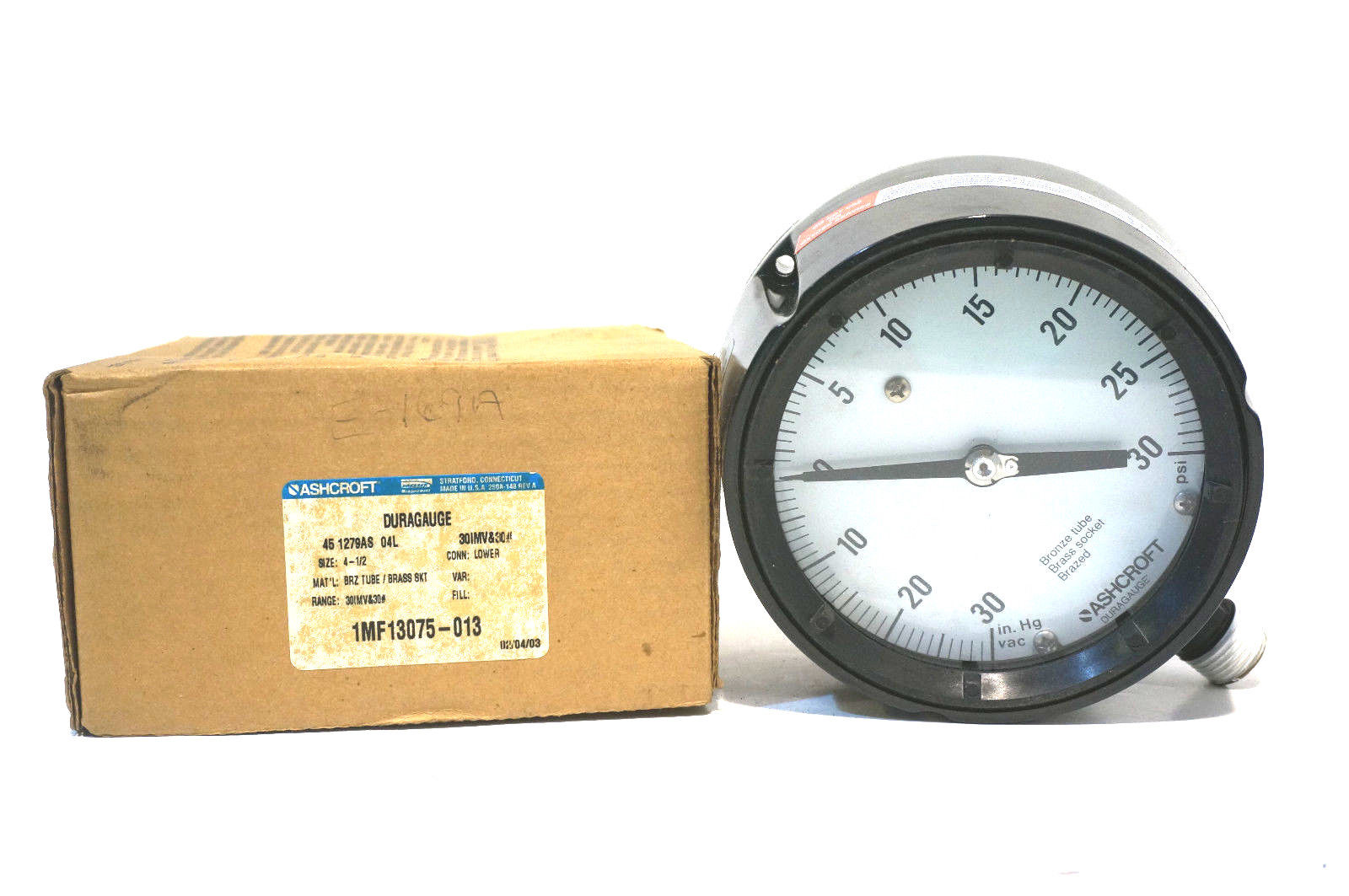 NEW ASHCROFT 45-1279AS-04L-30IMV&30 PRESSURE GAUGE 451279AS04L30 - SB ...