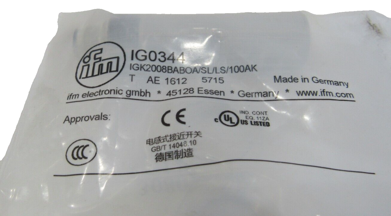 NEW IFM IGK2008BABOA/SL/LS-100AK PROXIMITY SWITCH IG0344 - SB ...