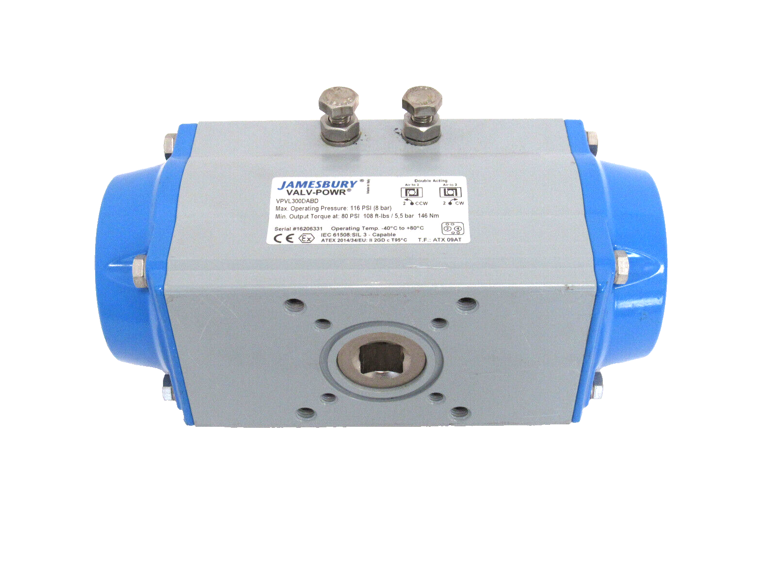 NEW JAMESBURY VPVL300DABD VALVE ACTUATOR DOUBLE ACTING - SB Industrial ...
