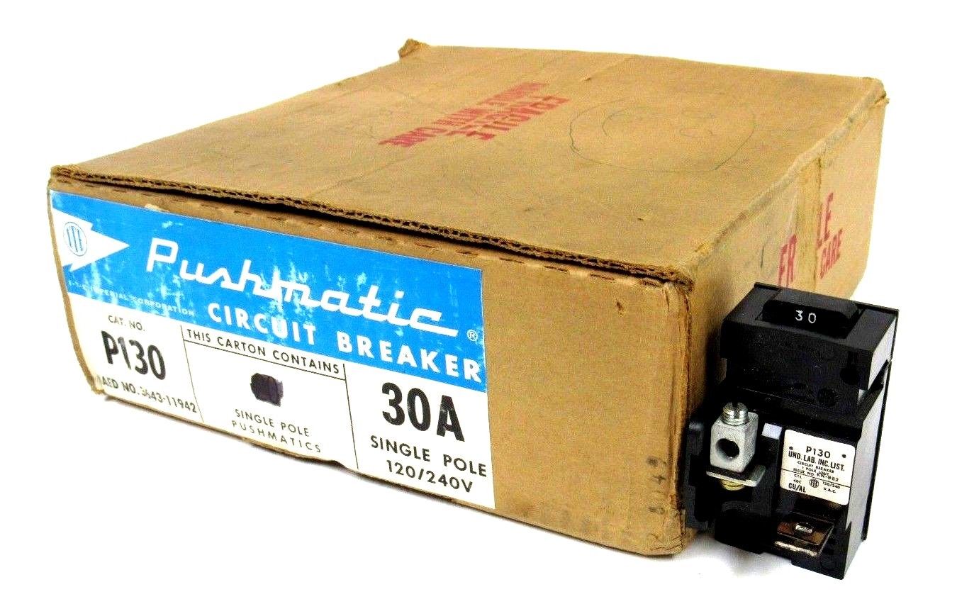 NEW LOT OF 9 PUSHMATIC P130 CIRCUIT BREAKER 30A 1 POLE 120/240V AC - SB ...