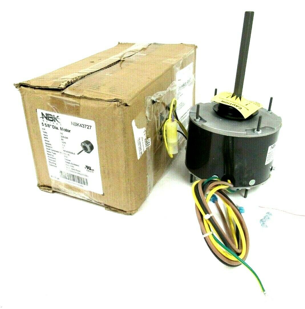 NEW NBK NBK43727 MOTOR 1/6HP 208-230V 1/2" SHAFT DIA. 5-1/8" LENGTH ...