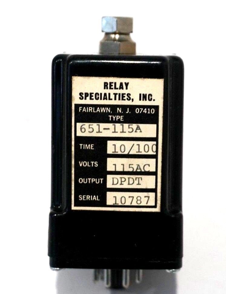 NEW RELAY SPECIALTIES INC. 651-115A TIMING RELAY 651115A - SB ...