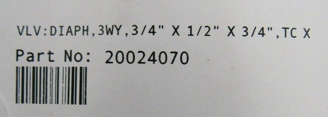 NEW SANI-TECH WEST 20024070 DIAPHRAGM VALVE 3WY 3/4"x1/2"x3/4" - SB ...