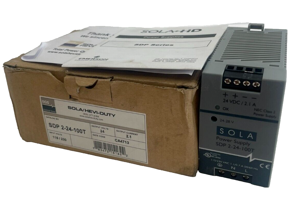 NEW SOLA EMERSON SDP 2-24-100T POWER SUPPLY SDP224100T - SB Industrial ...