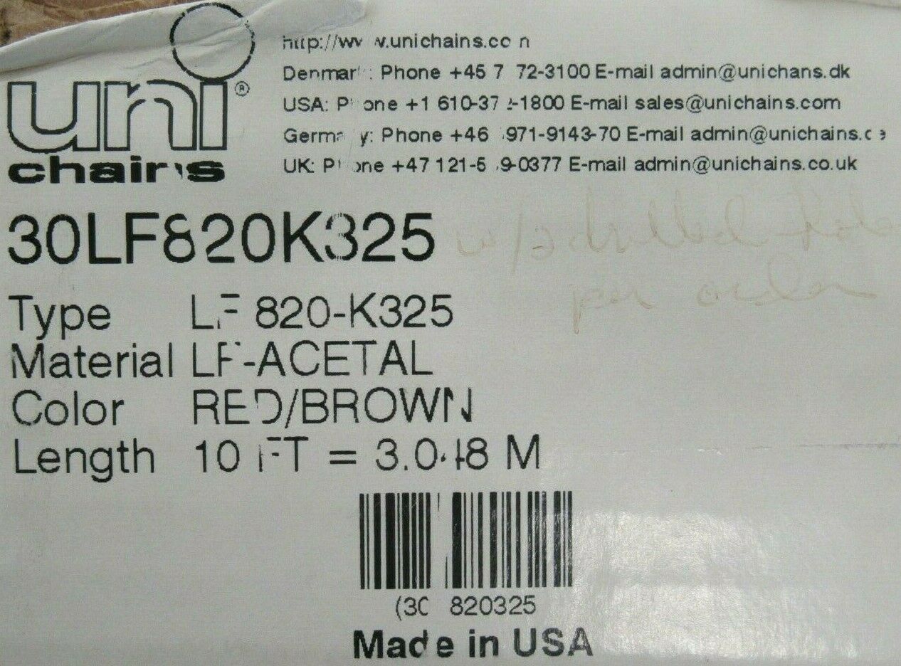 NEW UNI CHAINS 30LF820K325 TABLETOP CHAIN 10FT LF820-K325 - SB ...