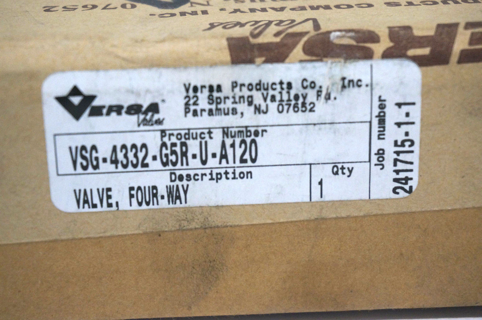 NEW VERSA VSG-4332-G5R-U-A120 4 WAY VALVE VSG4332G5RUA120 - SB ...