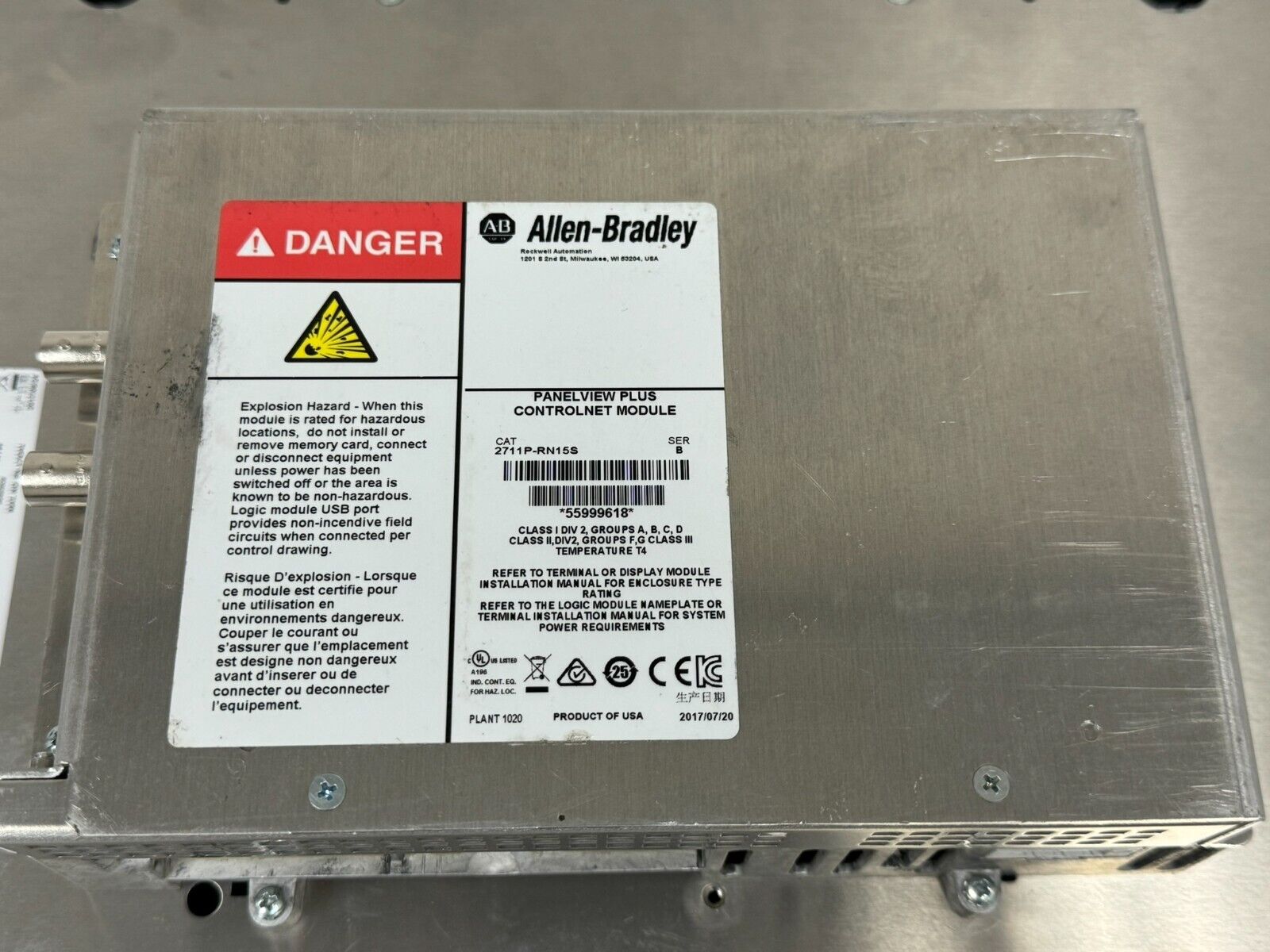 ALLEN BRADLEY 2711P-T15C4A8 PANELVIEW PLUS 1500 SER. A 2711P-RP8A NEW ...