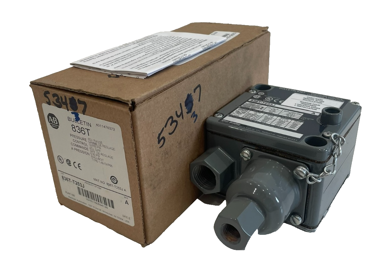ALLEN BRADLEY 836T-T253J PRESSURE CONTROL SER. A 836TT253J NEW, SURPLUS ...