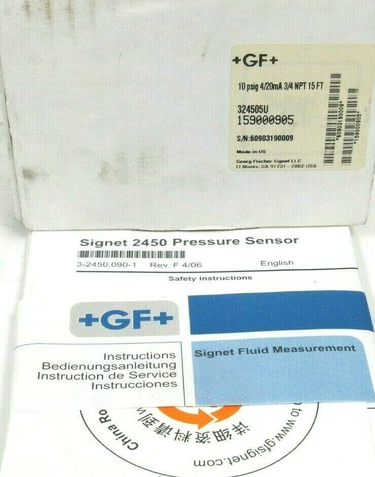 NEW GEORGE FISCHER 324505U 2450 PRESSURE SENSOR - SB Industrial Supply ...