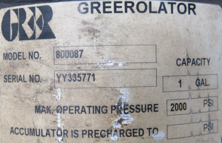 NEW GREER 800087 GREEROLATOR ACCUMULATOR 1 GAL - SB Industrial Supply, Inc.