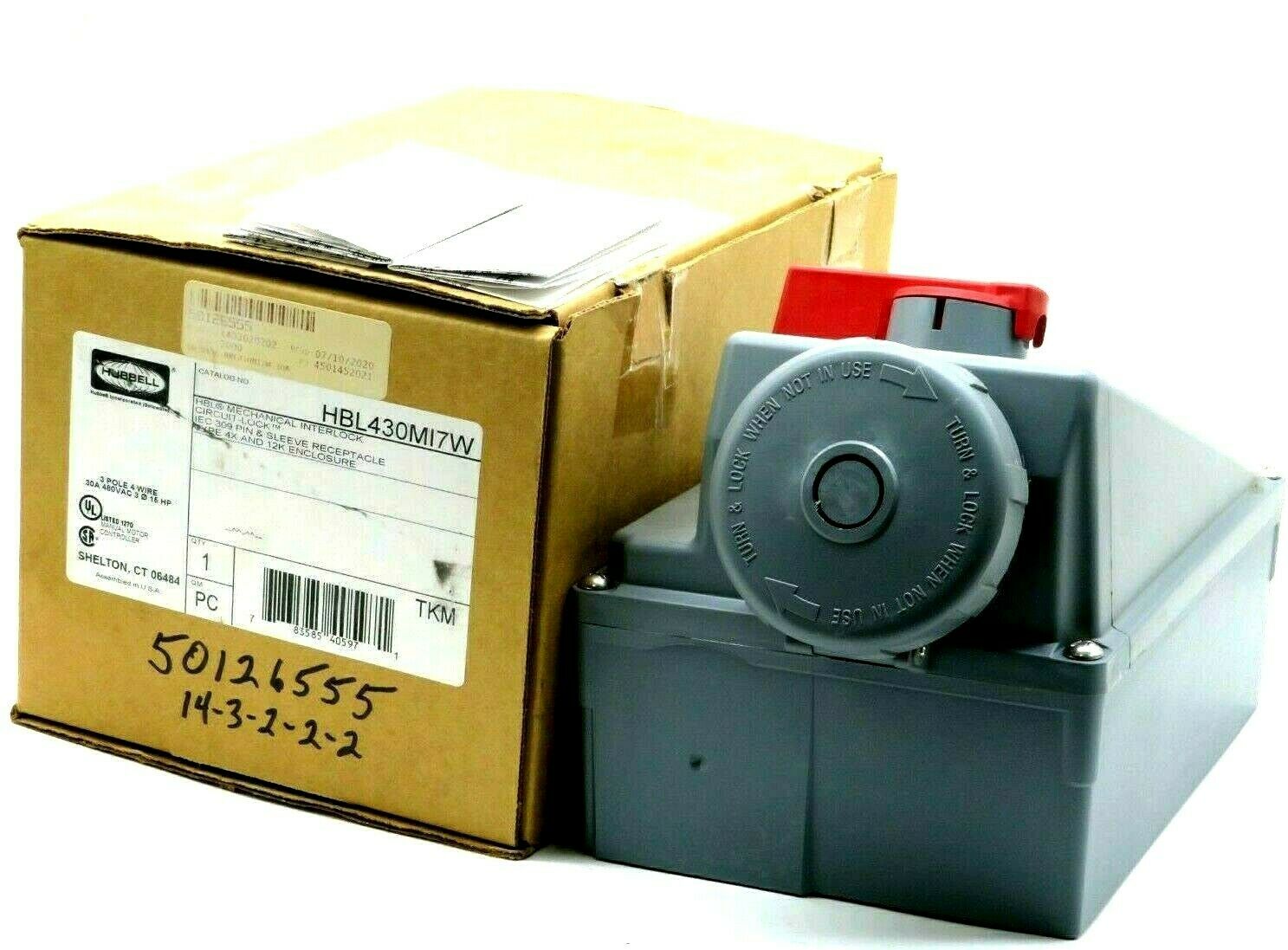 NEW HUBBELL HBL430MI7W PIN AND SLEEVE RECEPTACLE 3POLE - SB Industrial ...