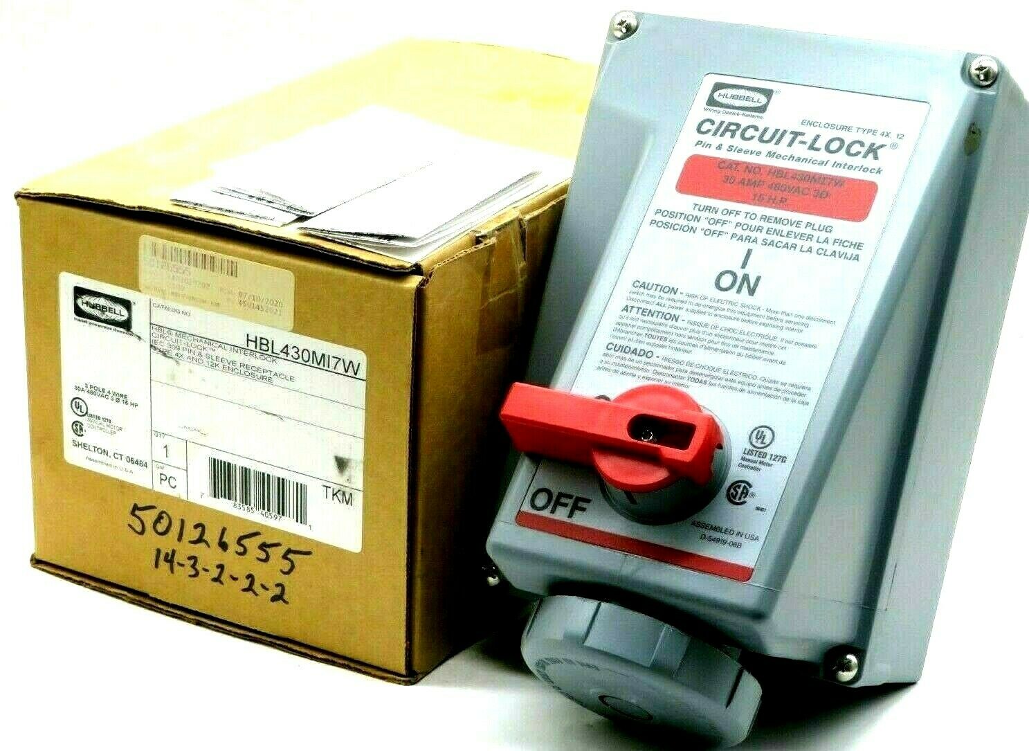 NEW HUBBELL HBL430MI7W PIN AND SLEEVE RECEPTACLE 3POLE - SB Industrial ...