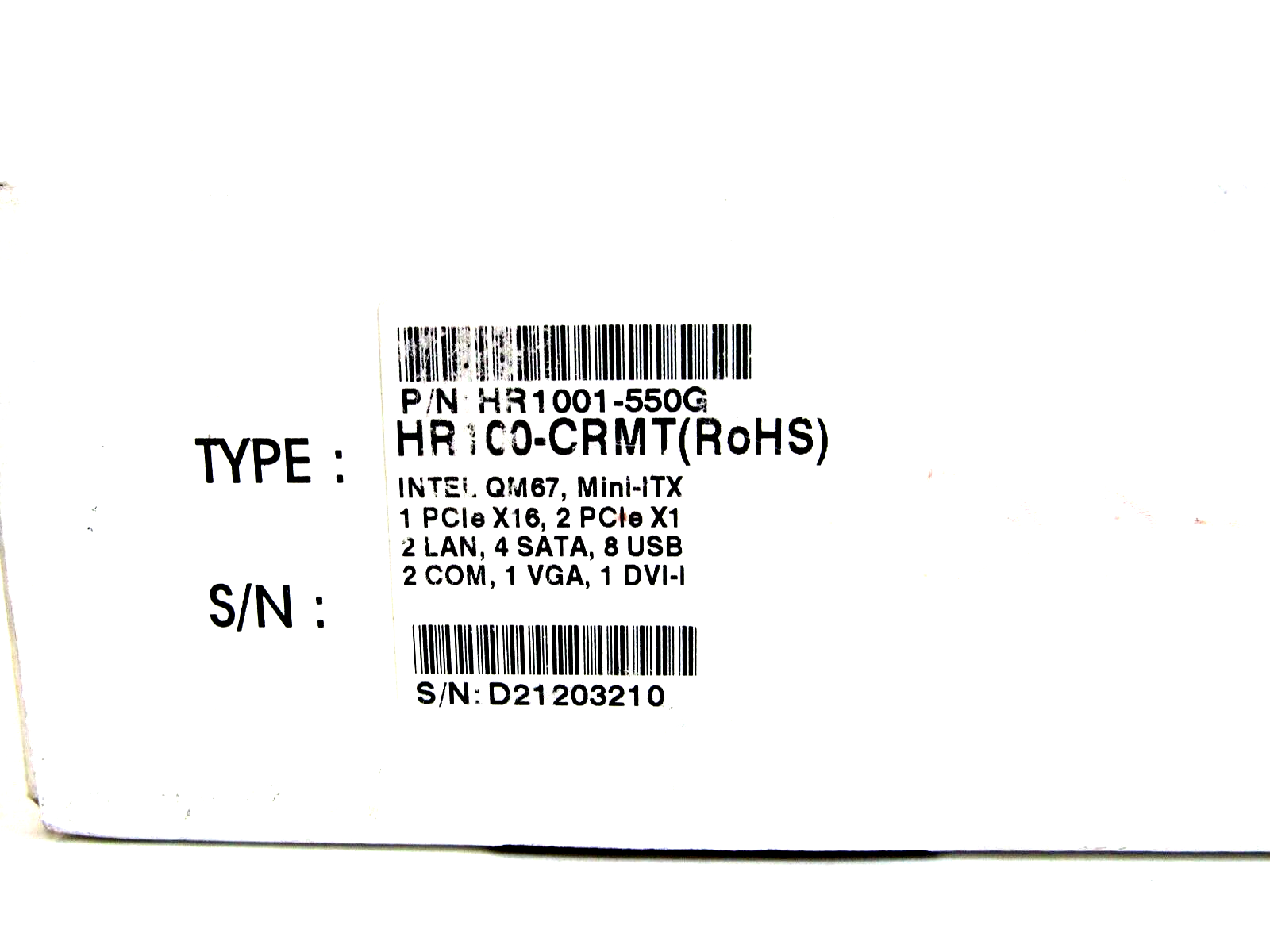 NEW ITOX HR1001-500G MOTHERBOARD HR1001500G - SB Industrial Supply, Inc.