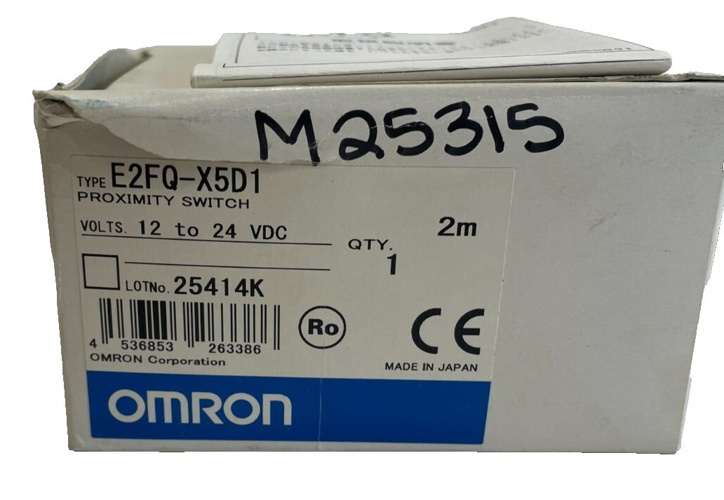 NEW OMRON E2FQ-X5D1 PROXIMITY SWITCH 12 to 24 VDC 2M E2FQX5D1 - SB Industrial Supply, Inc.
