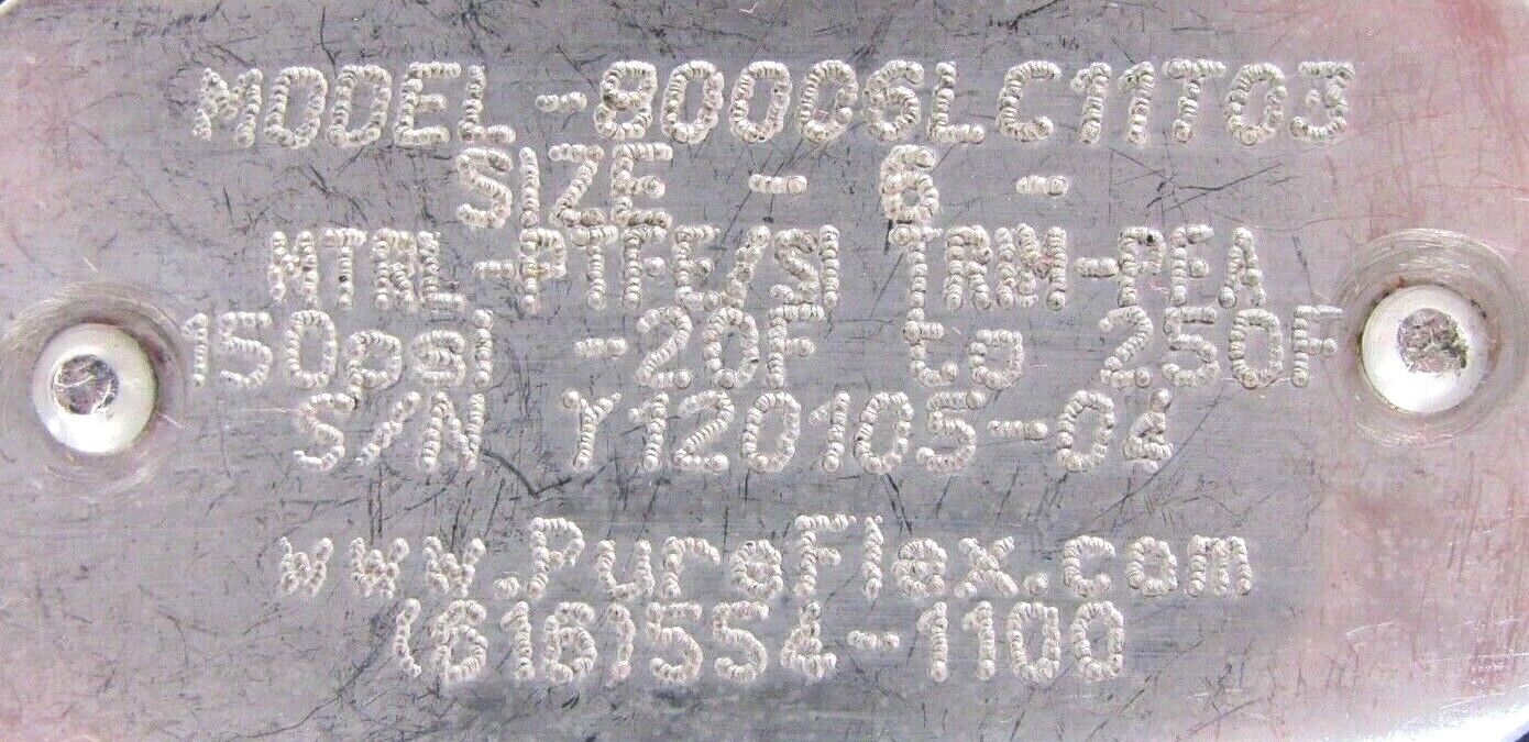 NEW PUREFLEX 80006LC11T03 BUTTERFLY VALVE 6" - SB Industrial Supply, Inc.