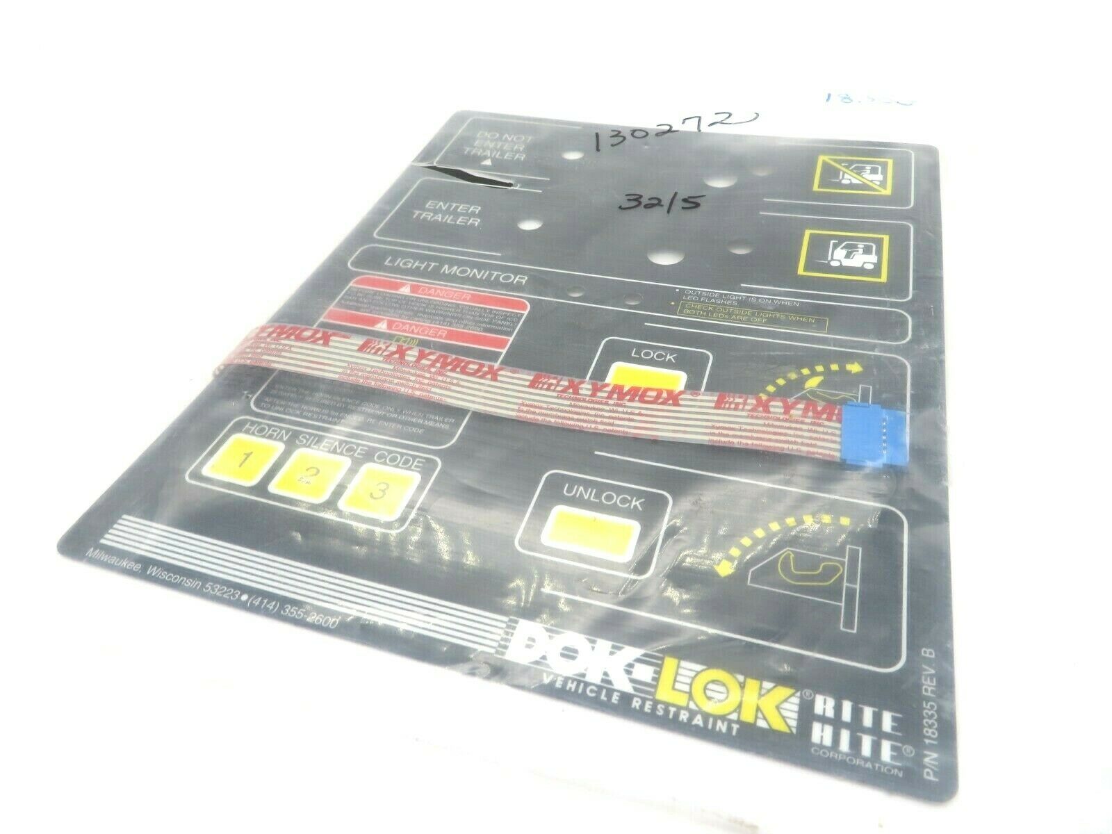 NEW RITE HITE 18335 DOK -LOK KEYPAD REV B - SB Industrial Supply, Inc.