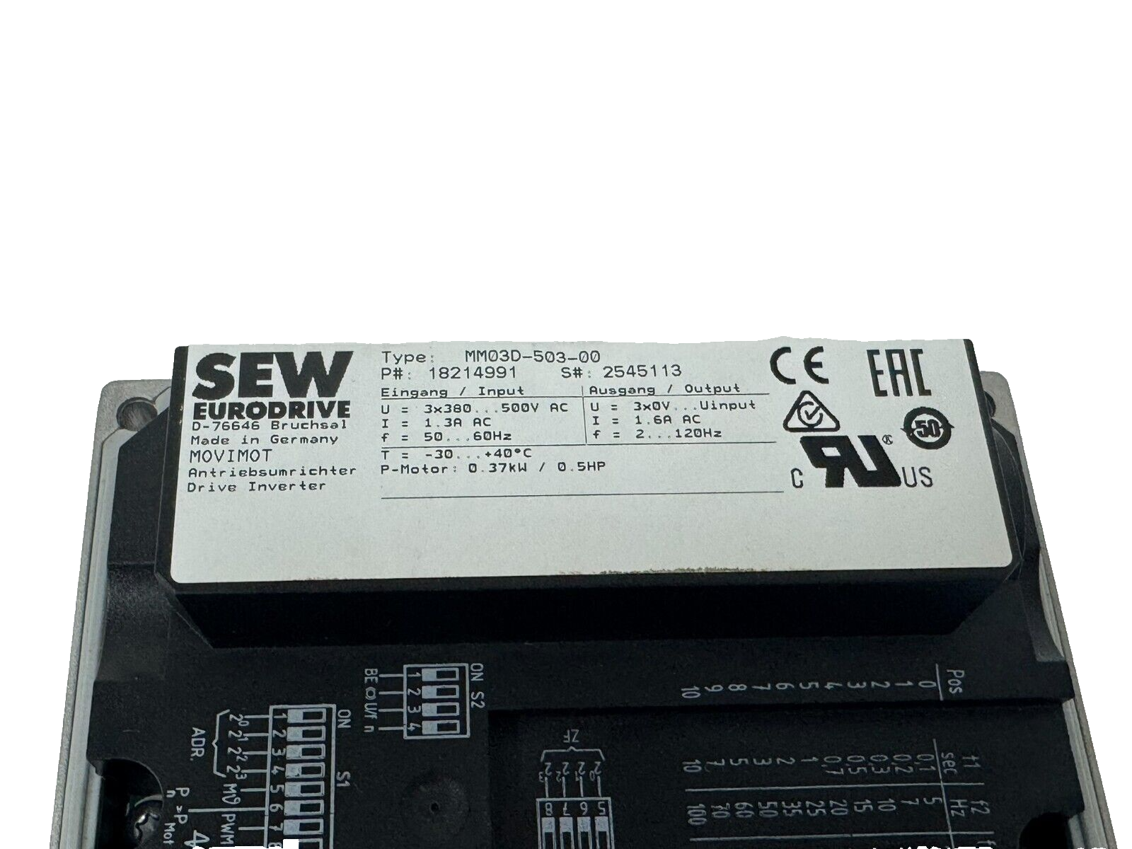 NEW SEW EURODRIVE MM03D-503-00 MOVIMOT MOTOR CONTROLLER 18214991 ...