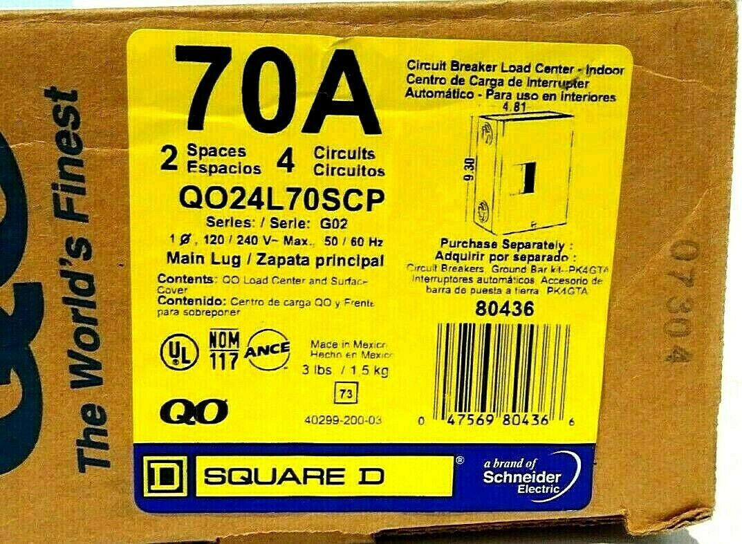 NEW SQUARE D QO24L70SCP CIRCUIT BREAKER LOAD CENTER - SB Industrial ...