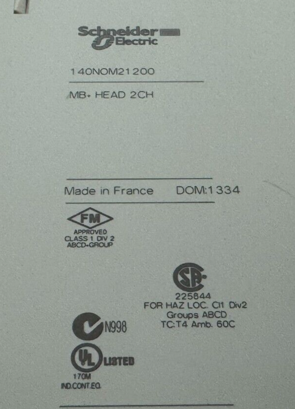 USED SCHNEIDER / MODICON 140NOM21200 MODBUS PLUS MODULE - SB Industrial ...
