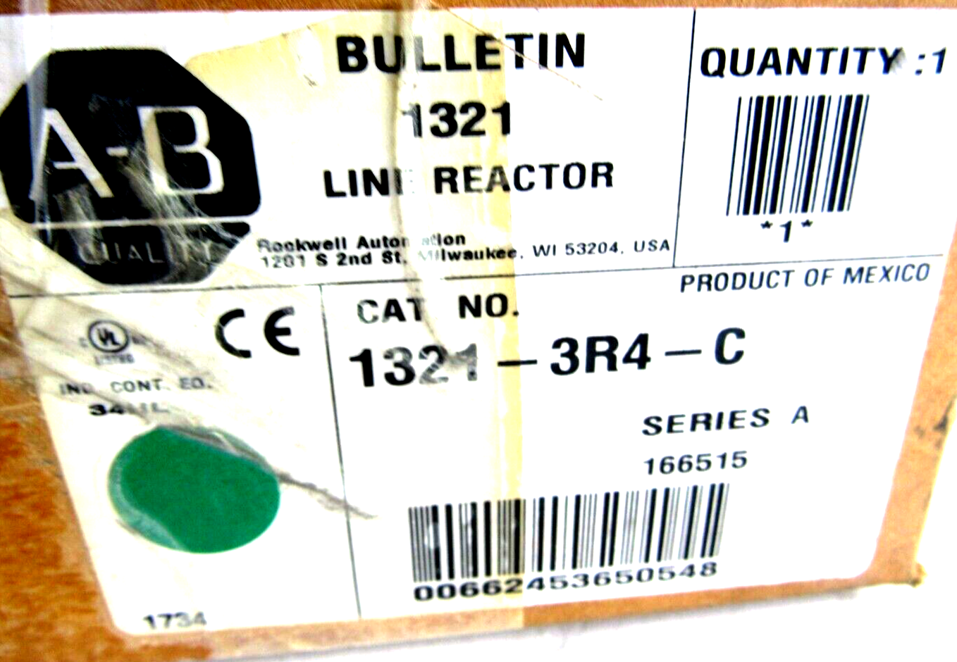 ALLEN BRADLEY 1321-3R4-C LINE REACTOR SERIES A 13213R4C 166515 NEW ...