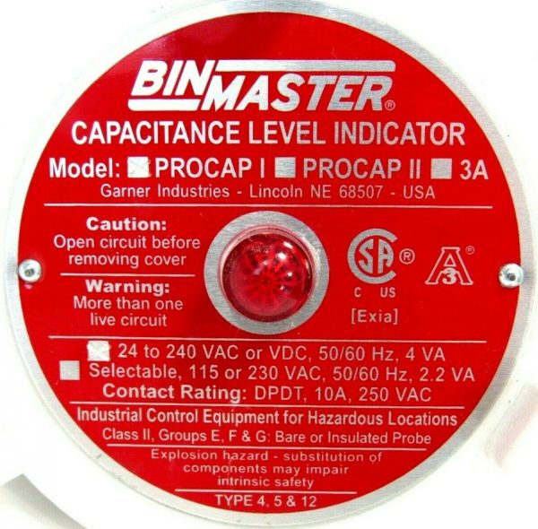NEW BINMASTER PROCAP I CAPACITANCE LEVEL INDICATOR - SB Industrial ...