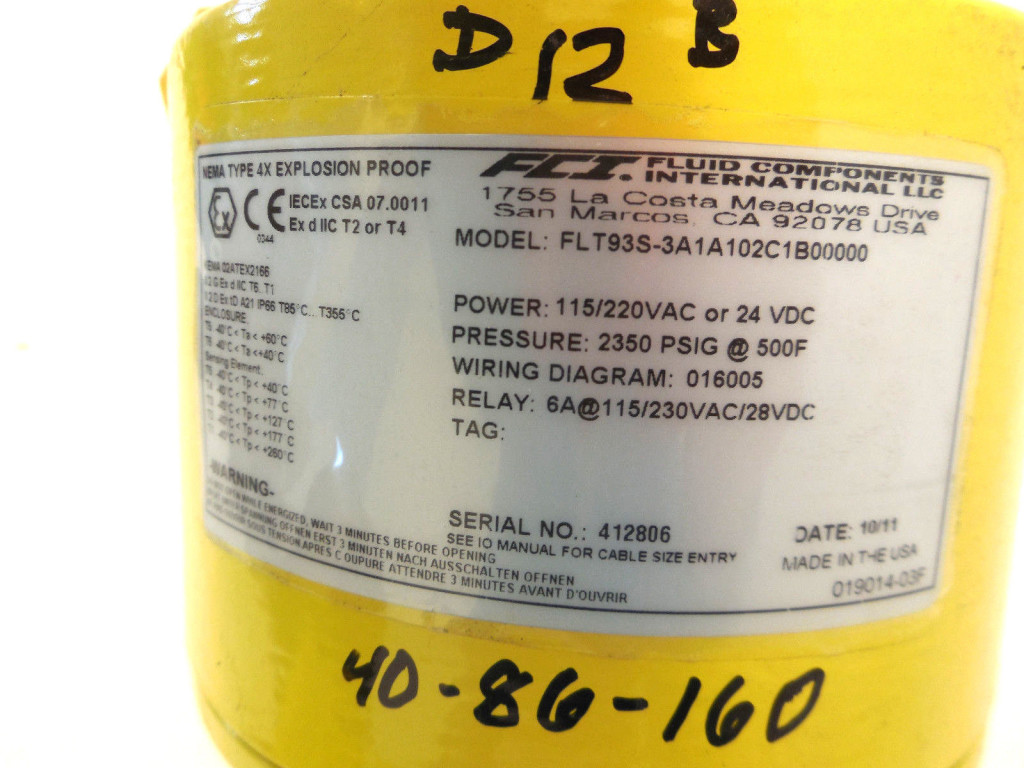 NEW FCI INTERNATIONAL FLT93S-3A1A102C1B00000 FLOW METER ...