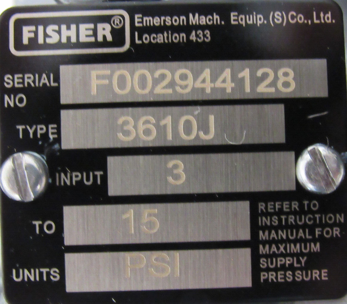 NEW FISHER 3610J VALVE POSITIONER 3-15 PSI - SB Industrial Supply, Inc.