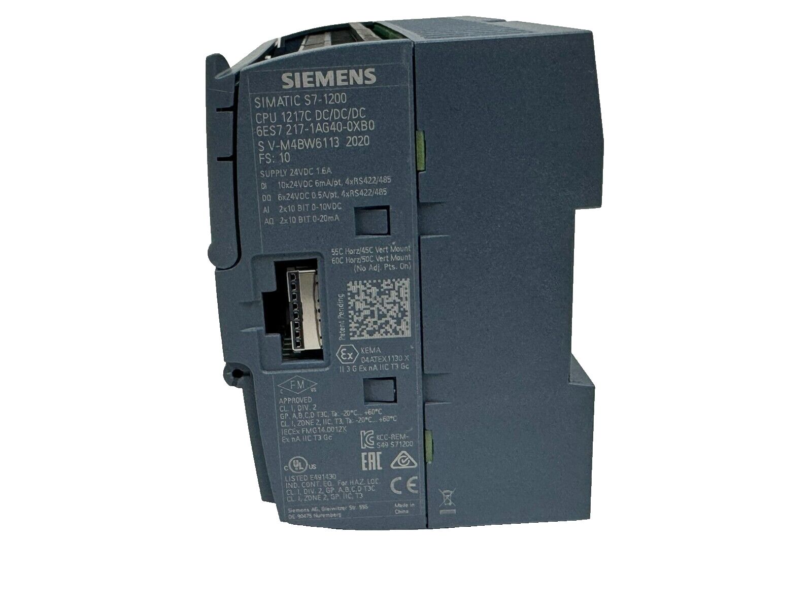 NEW SIEMENS 6ES7-217-1AG40-0XB0 CPU 1217C S7-1200 6ES72171AG400XB0 - SB ...