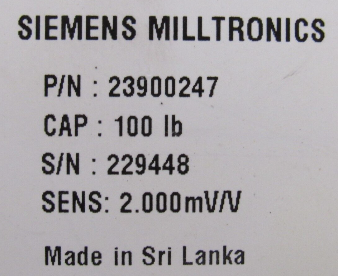NEW SIEMENS MILLTRONICS 23900247 LOAD CELL PBD-23900247 - SB Industrial ...