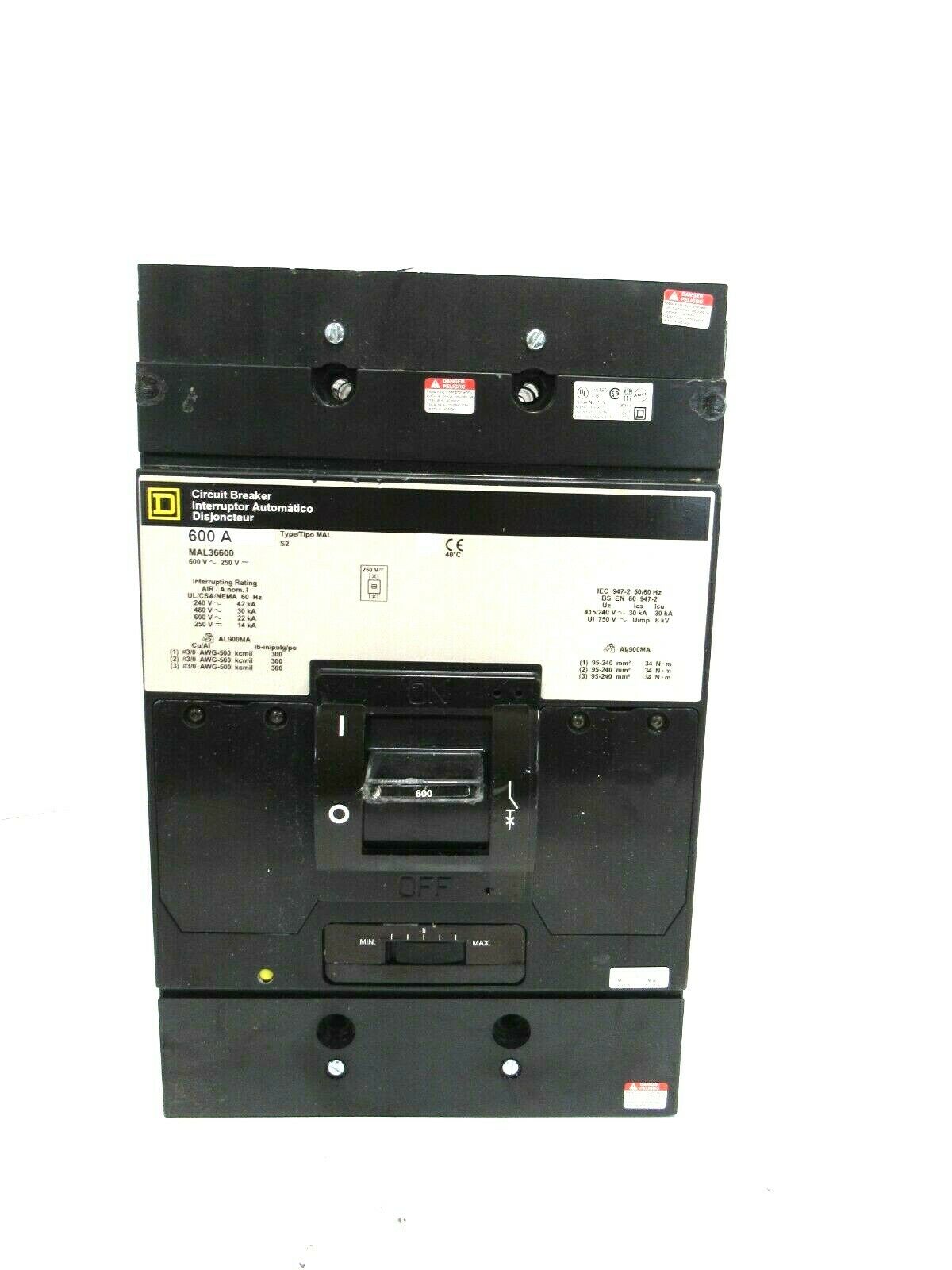 NEW SQAURE D MAL36600 CIRCUIT BREAKER 600A 3P - SB Industrial Supply, Inc.