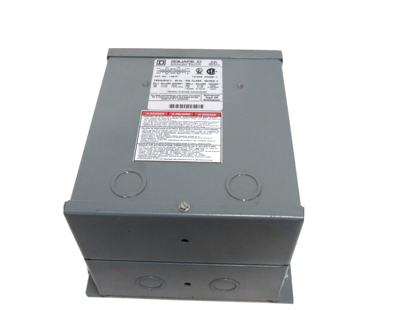 NEW SQUARE D 1.5S1F TRANSFORMER 240 X 480 INPUT 120/240 OUTPUT 1.5KVA ...