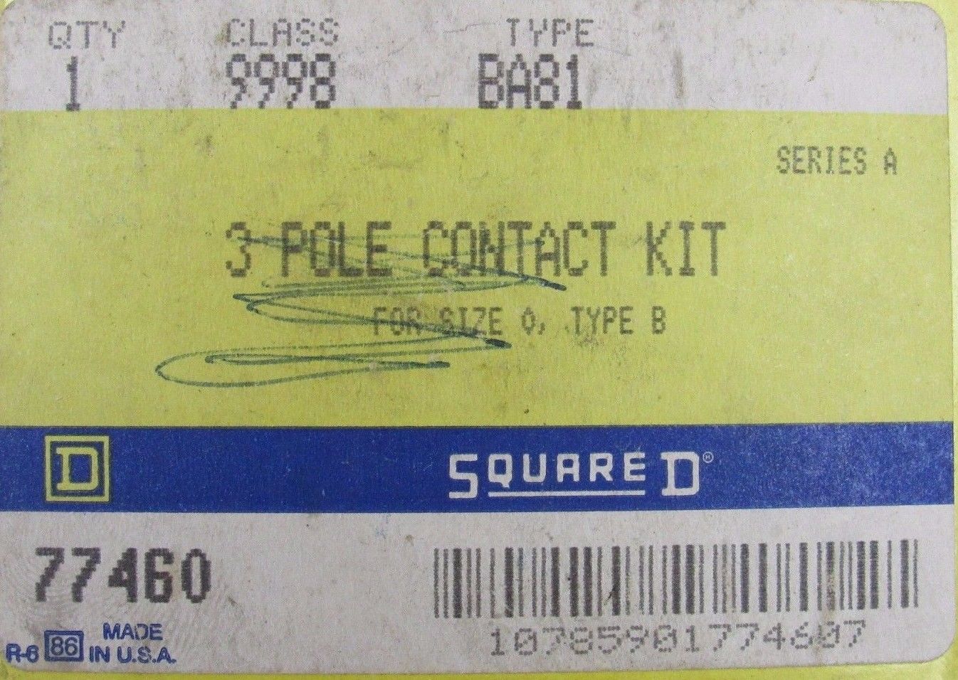 NEW SQUARE D 9998-BA81 CONTACT KIT 9998BA81 SERIES A - SB Industrial ...
