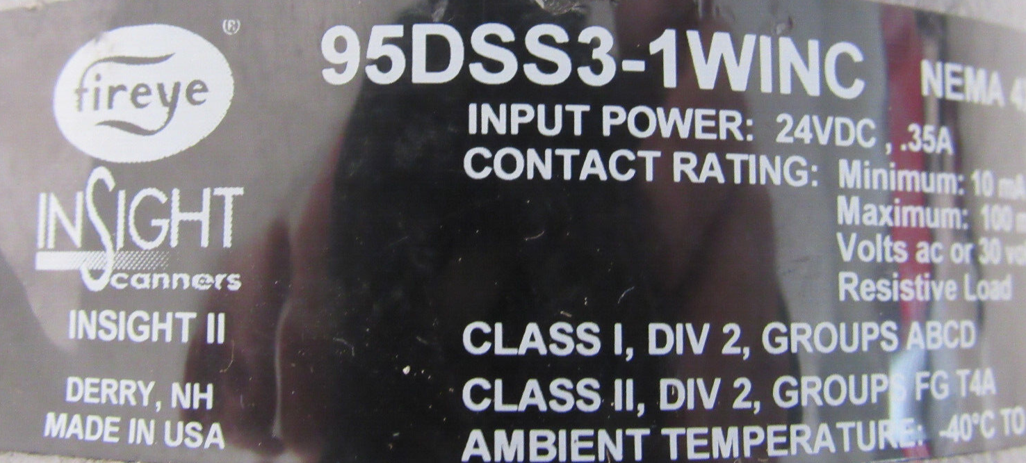 USED FIREYE 95DSS3-1WINC INSIGHT II FLAME SCANNER 95DSS31WINC - SB ...