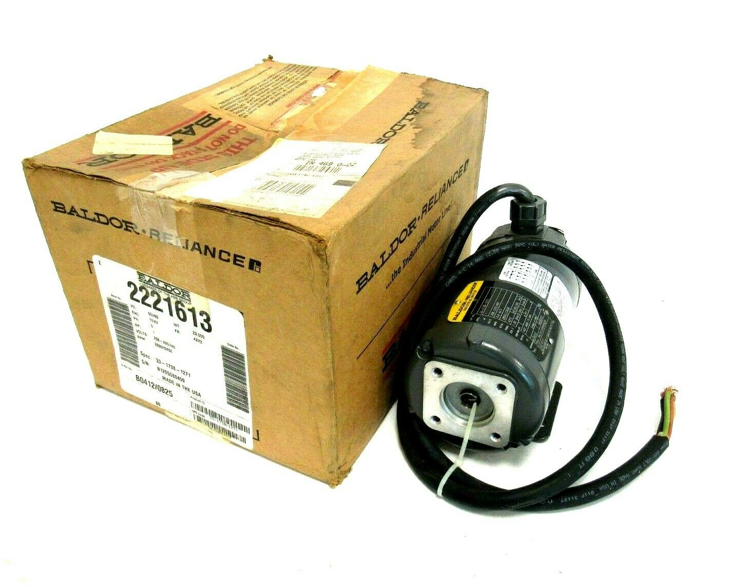 NEW BALDOR 2221613 MOTOR 1HP 208-230/460V 2850/3450 RPM 33-1738-1271 ...