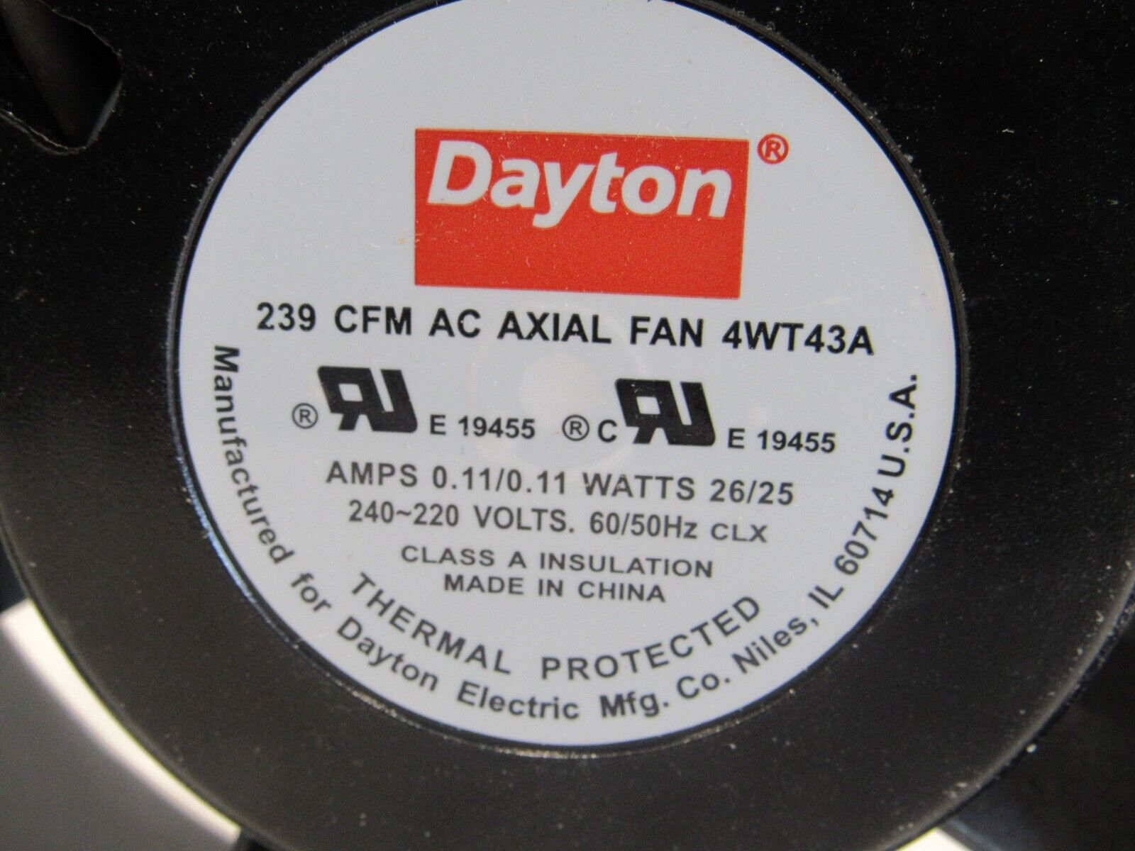 NEW DAYTON 4WT43A AC AXIAL FAN 230V 239CFM - SB Industrial Supply, Inc.