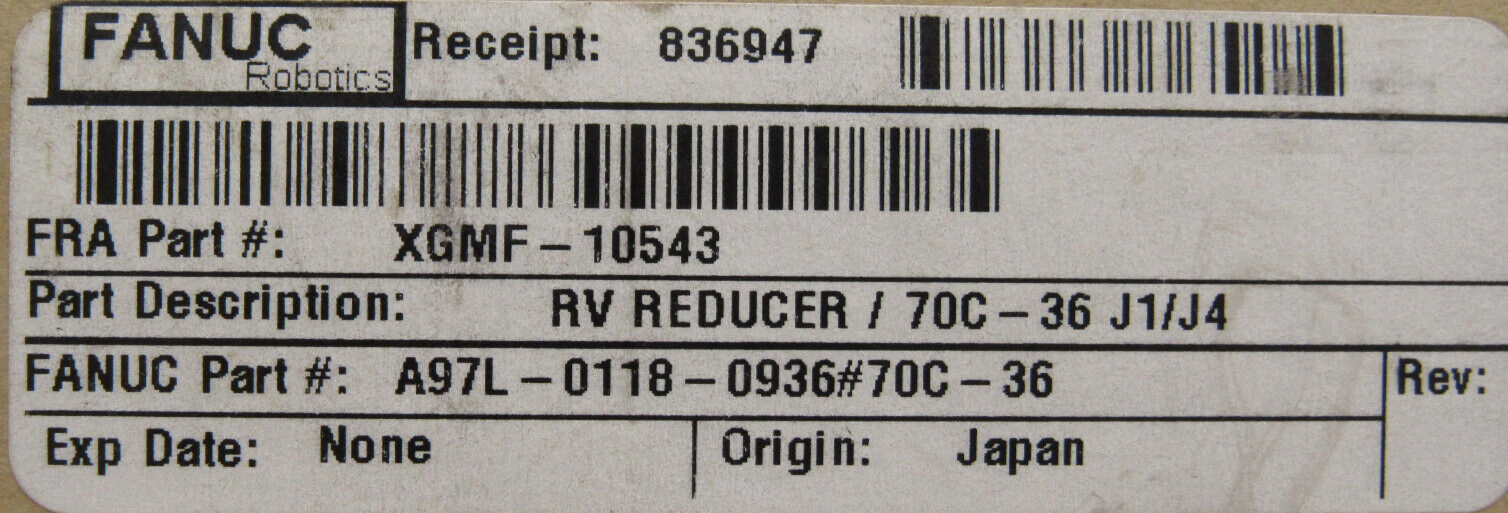 NEW FANUC A97L-0118-0936/70C-36 REDUCTION GEAR P40L022-00 RV-70C-36.75 ...
